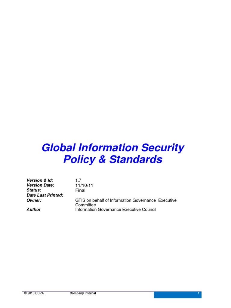 Security Policy | PDF | Information Security | Regulatory Compliance