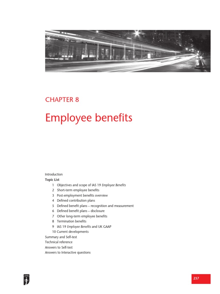 IAS 19-Employee Benefits | PDF | Defined Benefit Pension Plan | Pension