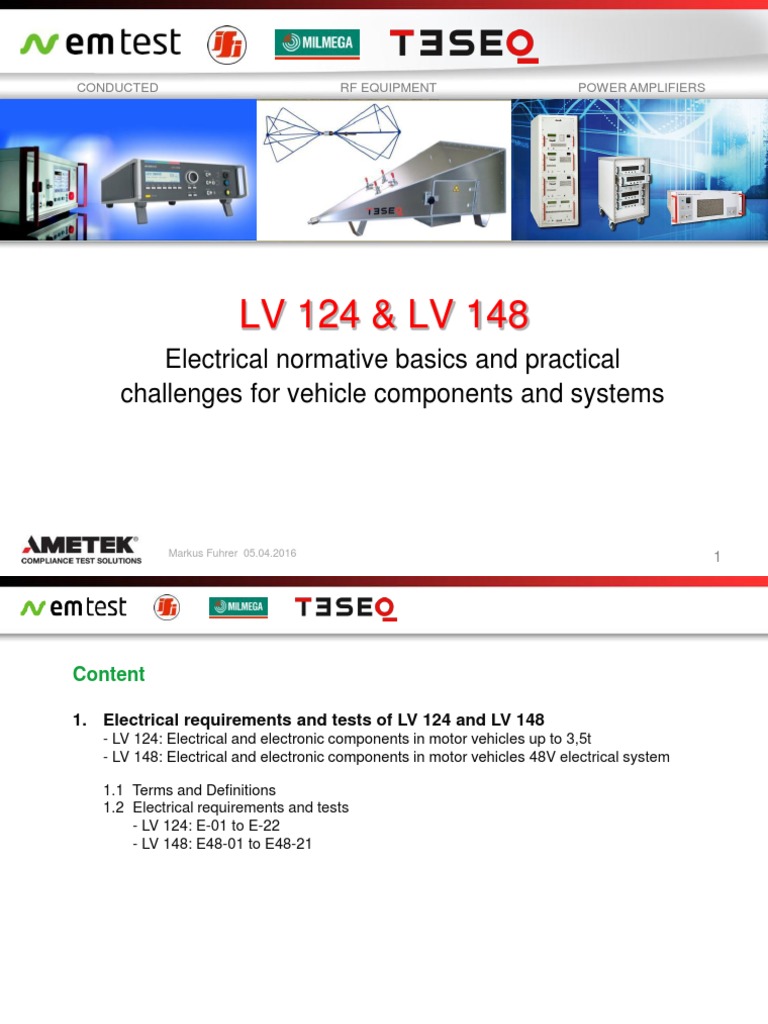SpirentAutomotiveLV124 LV148V | PDF | Capacitor | Electric Power