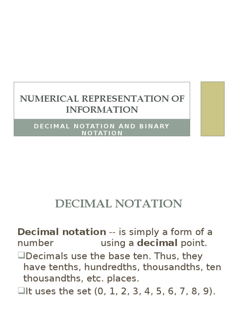 Understanding Numerical Representation: An Exploration of Decimal and Binary Notation Systems ...