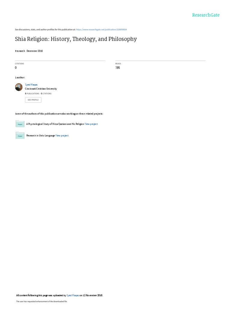 Shia Religion: History, Theology, and Philosophy: December 2016 | PDF ...