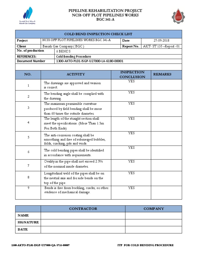 IP02-Bend Check List 01 | PDF | Mechanical Engineering | Building ...
