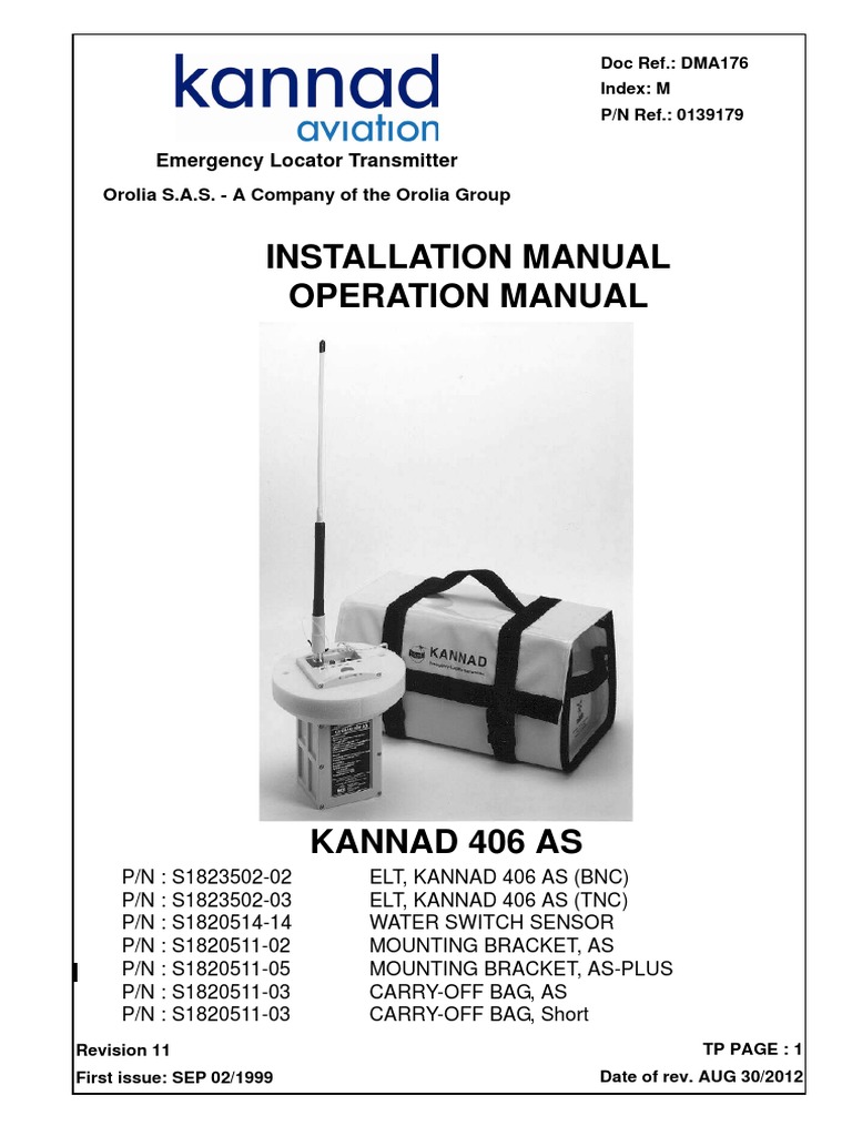 KANNAD 406 As Installation Operation Manual DMA176M | PDF ...