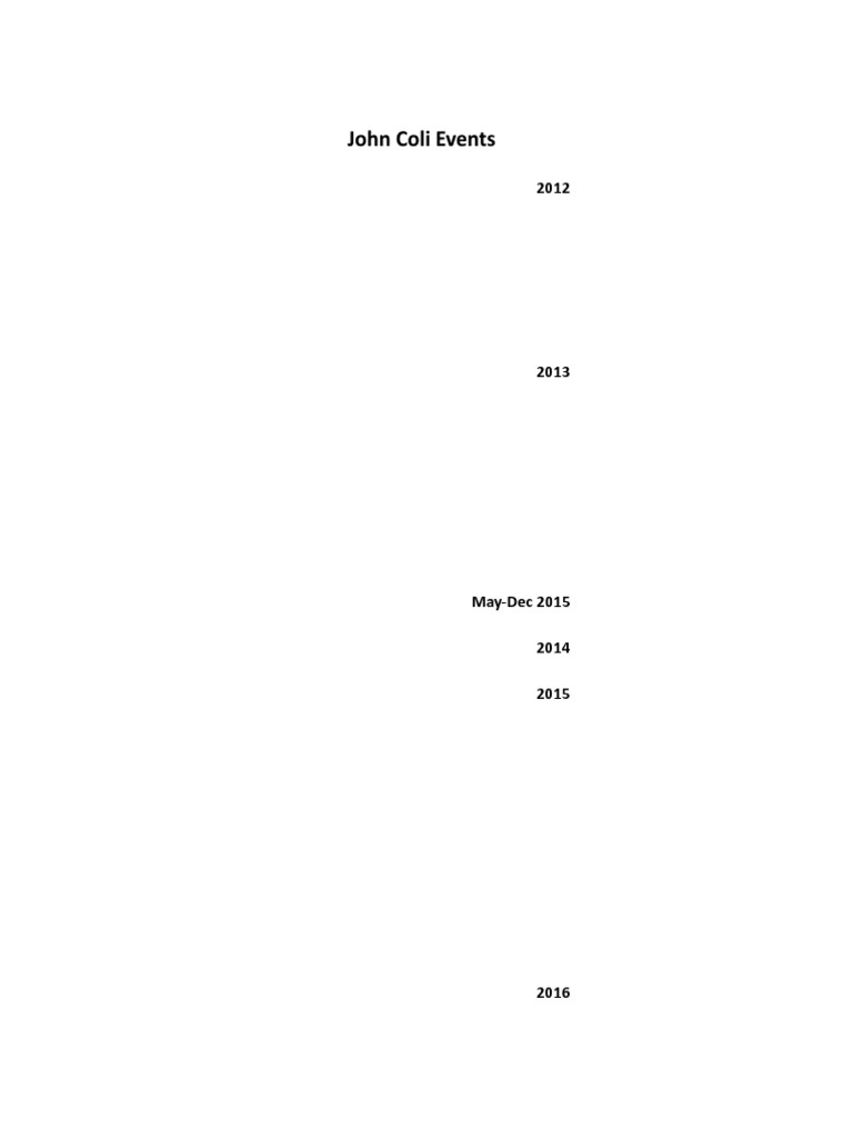 John Coli Events | PDF