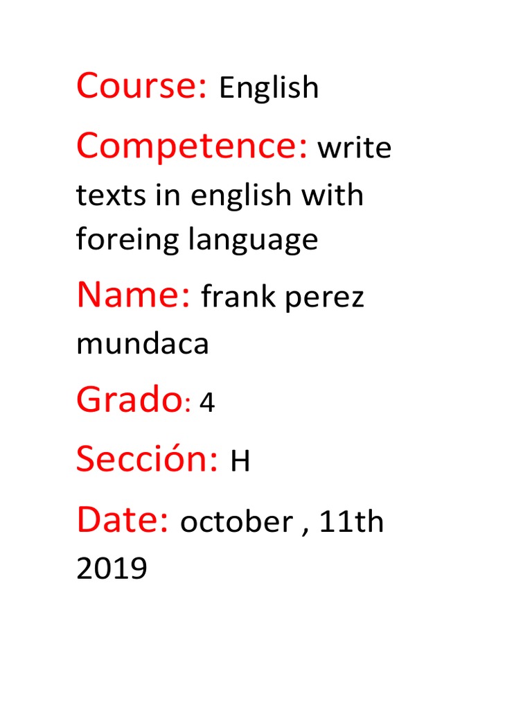 English Write Texts in English With Foreing Language Frank Perez ...