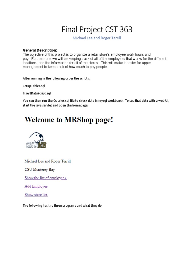 Final Project Instructions | PDF