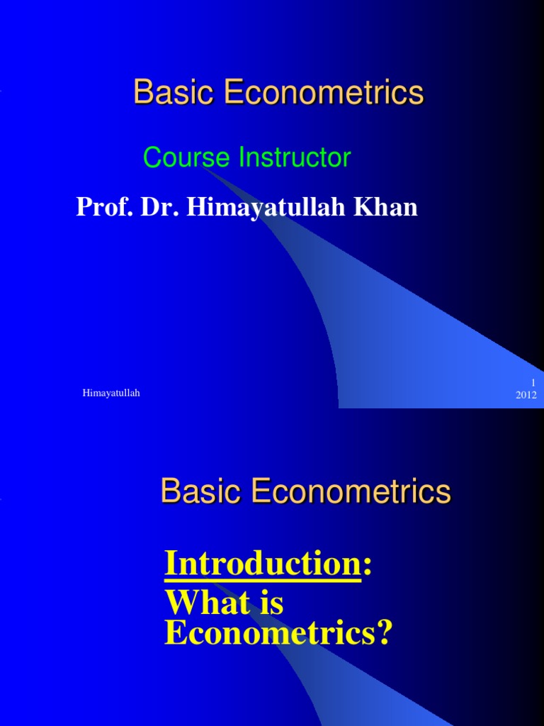 Basic Econometrics Introduction Pdf Econometrics Mathematical Model