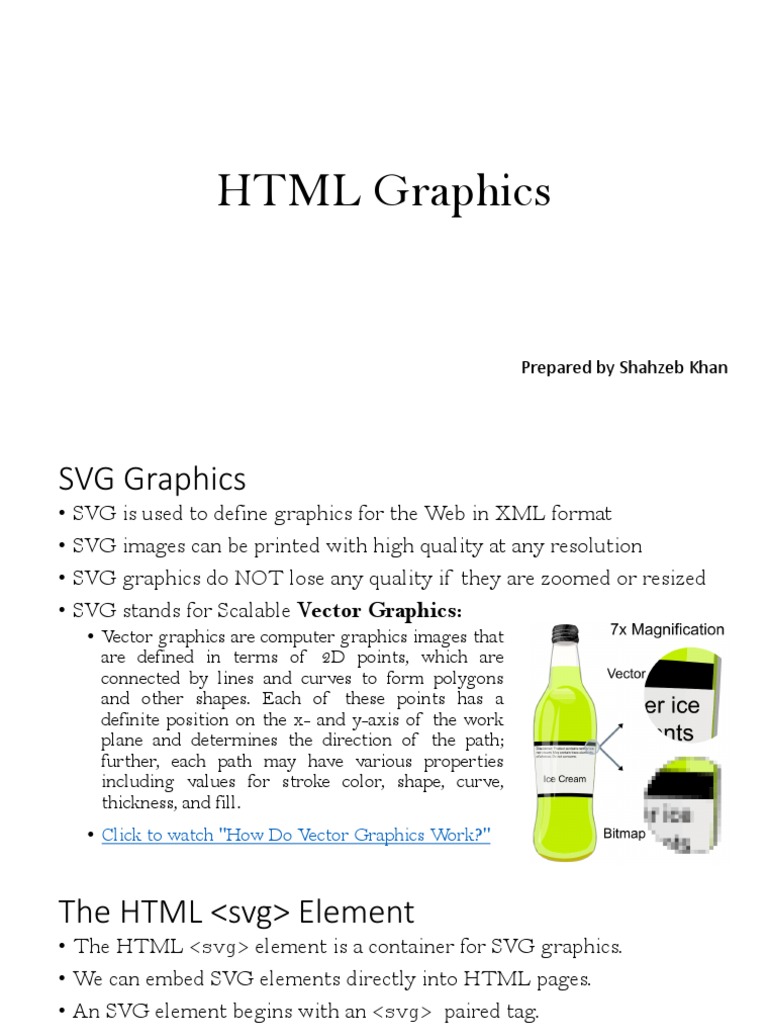 HTML Graphics: Prepared by Shahzeb Khan | PDF | Circle | Html Element