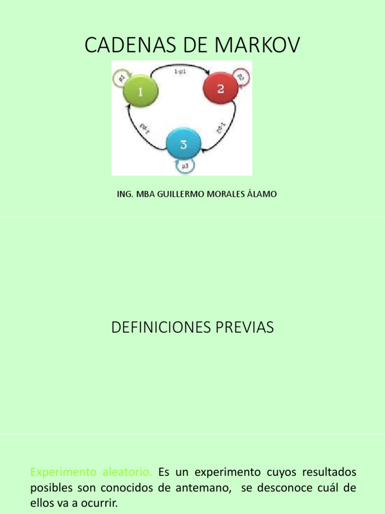 Cadenas de Markov PDF | PDF | Cadena Markov | Teoría de probabilidad