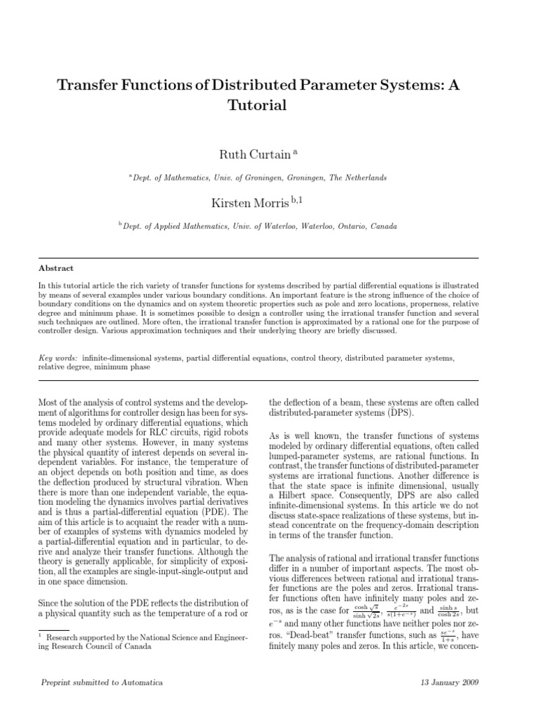 PDE Control Systems Tutorial | PDF | Partial Differential Equation ...