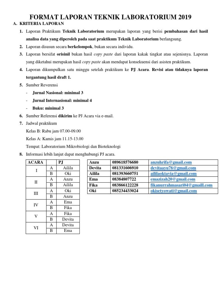 Format Laporan Teknik Laboratorium | PDF