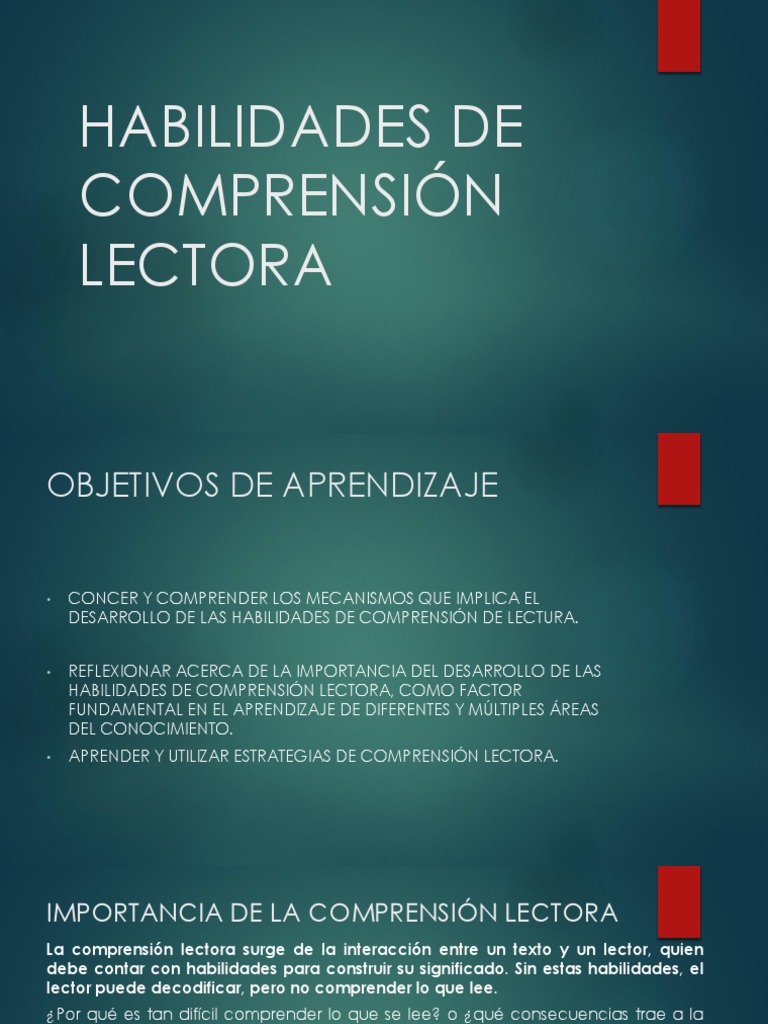 Presentación Comprensión de Lectura | PDF | Comprensión lectora ...