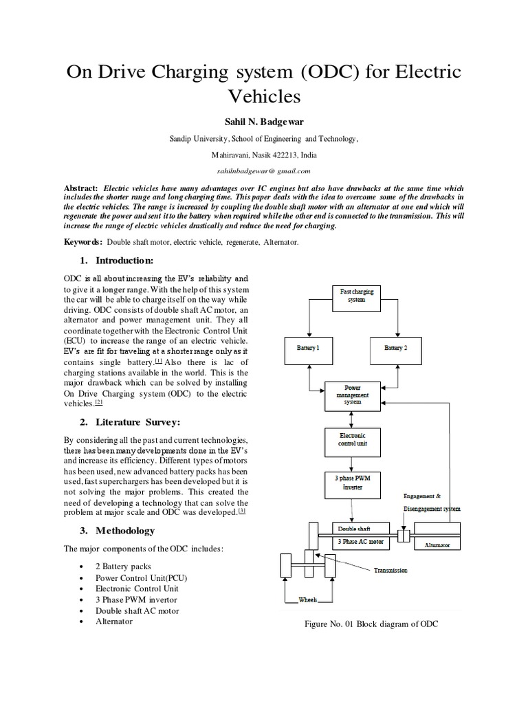 On Drive Charging System (ODC) For Electric Vehicles: Sahil N. Badgewar ...