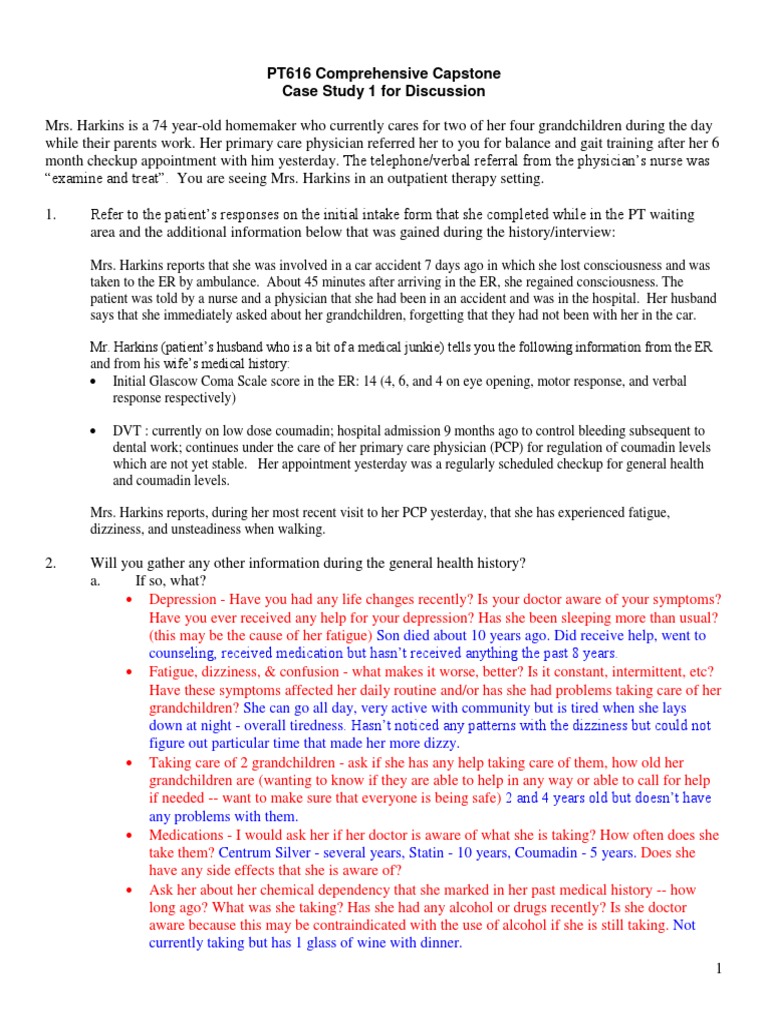 Capstone Case Study1 - Quiz 1study | PDF | Neurology | Medicine
