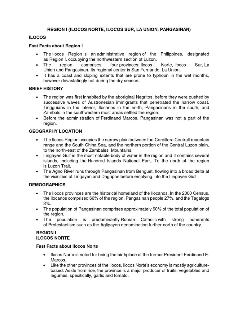 Region 1 | PDF | Foods