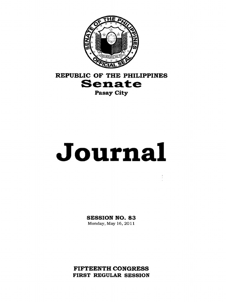 Senate Journal Session Highlights Republic of the Philippines | PDF ...