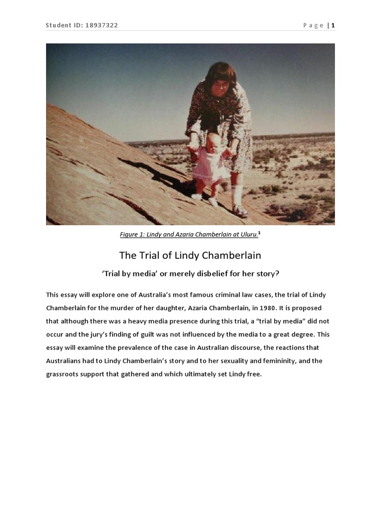 The Trial of Lindy Chamberlain - Trial by Media' or Merely Disbelief ...