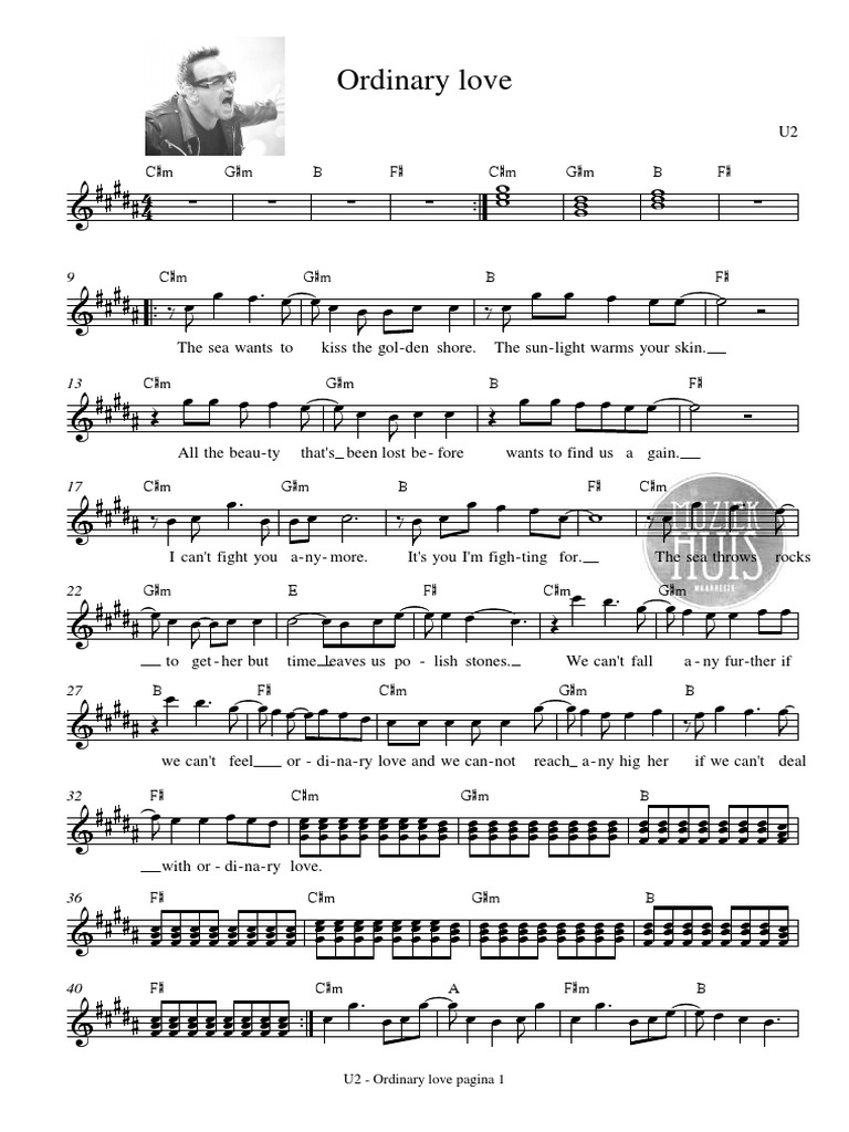 U2 Ordinary Love Lyrics