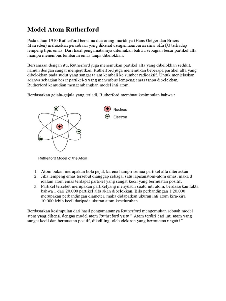 Model Atom Rutherford | PDF
