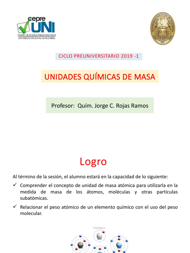 Unidades Quimicas de Masa | PDF | Mole (Unidad) | Átomos