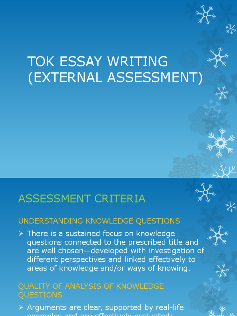 TOK Essay Writing Guide and Criteria | PDF | Essays | Argument