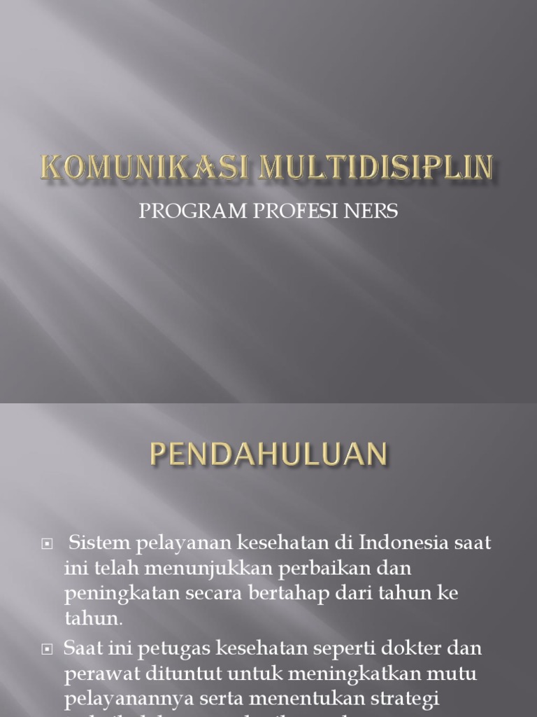 Komunikasi Multidisiplin | PDF