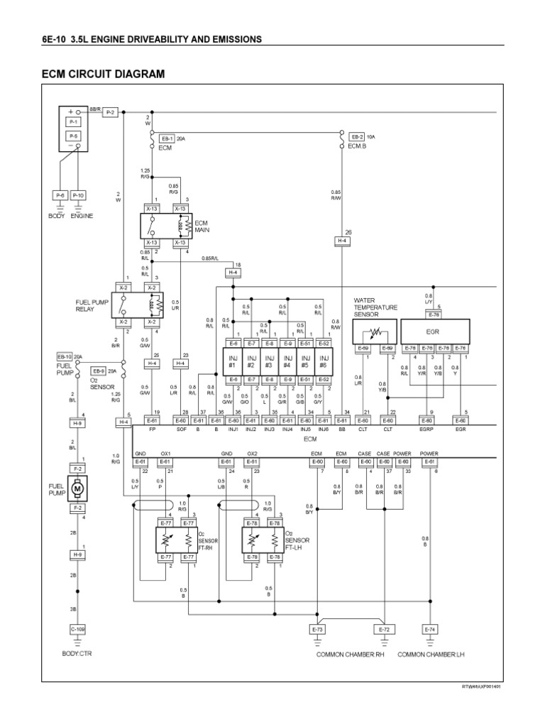 Ecm Circuit Diagram: 6E-10 3.5L Engine Driveability and Emissions | PDF