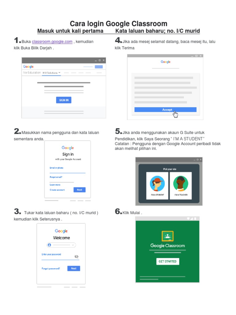 Cara login Google Classroom pertama kali | PDF