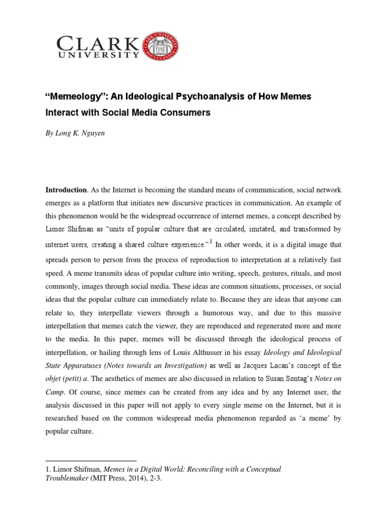 Memeology: An Ideological Psychoanalysis of How Memes Interact With ...