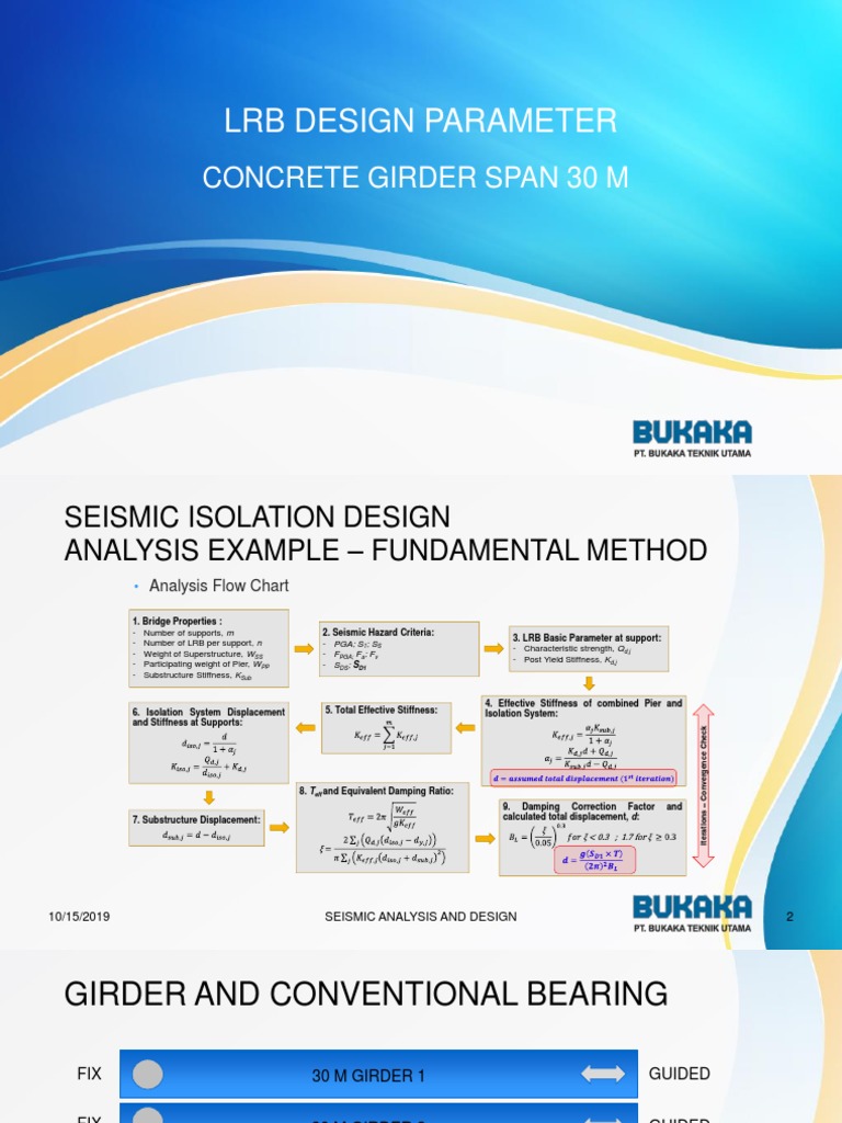 Seismic Isolation Design for 30m Bridge | PDF | Stiffness | Continuum ...