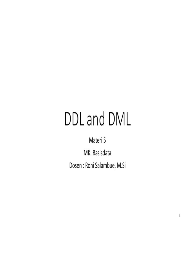 5 - DDL and DML PDF | PDF | Table (Database) | Databases