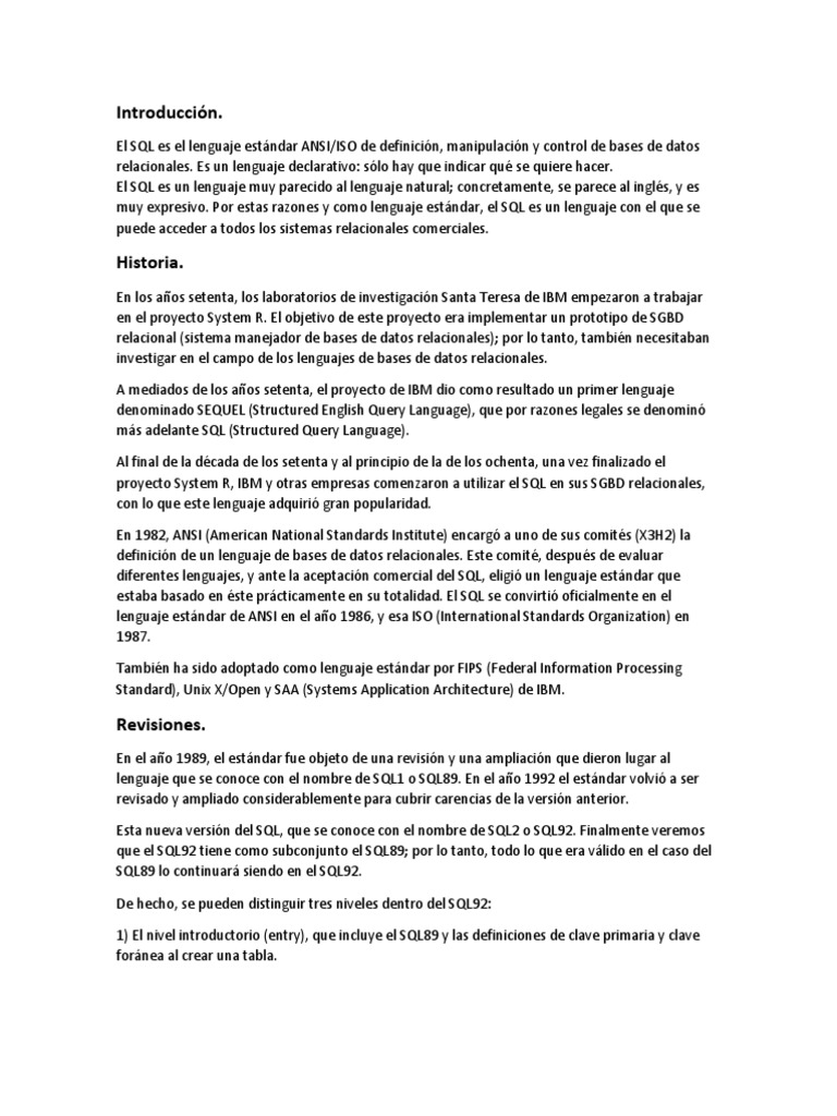 Conceptos Básicos de MySQL | PDF | SQL | Bases de datos