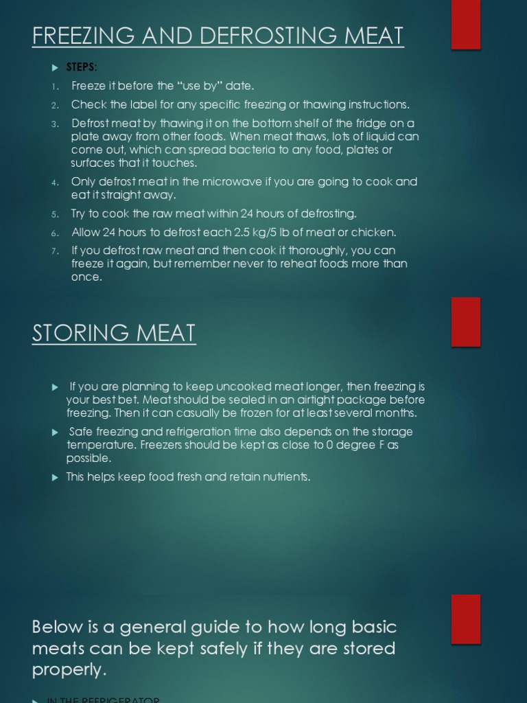 Tle Freezing and Defrosting Meat | PDF | Refrigerator | Cookware And ...