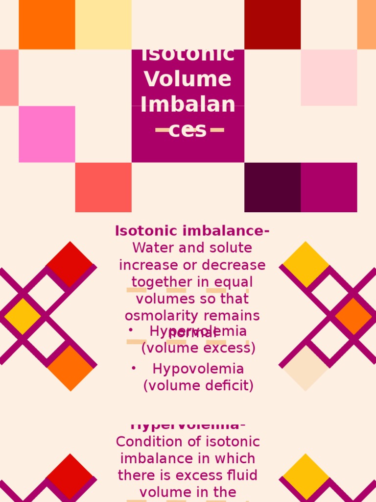 Isotonic Fluid Volume Imbalances Overview | PDF | Dehydration | Edema