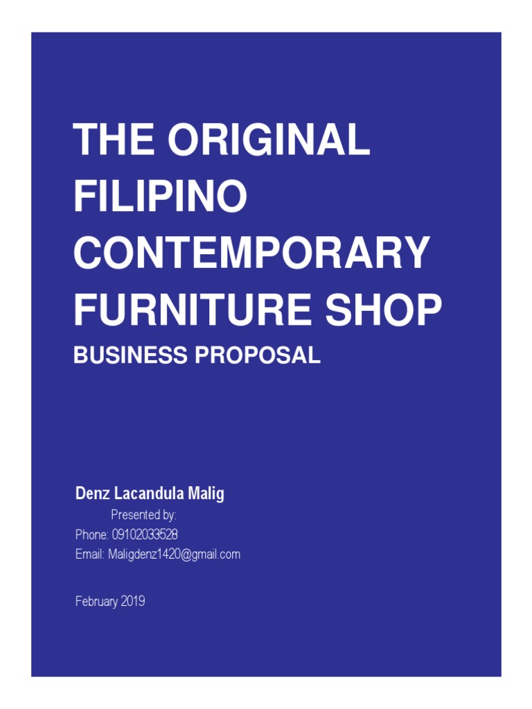 The Original Filipino Contemporary Furniture Shop: Business Proposal ...