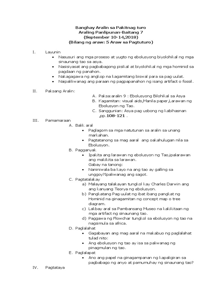 Aralin Panlipunan Lesson Plan | PDF