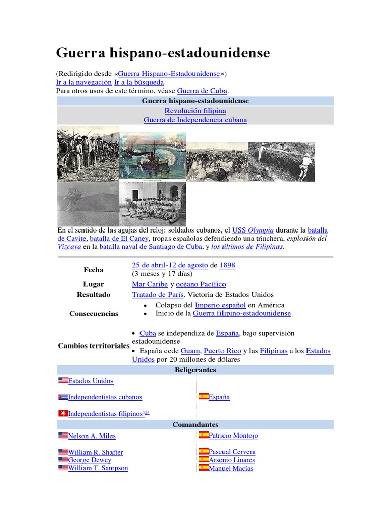 Guerra Hispanoamericana | PDF | Operaciones militares | Militares de españa