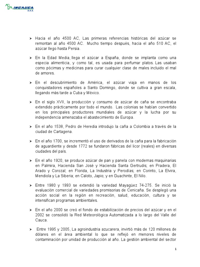Linea de Tiempo Del Azucar | PDF | Azúcar | Dieta y nutrición