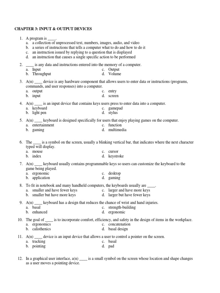 Exercise 3 L3 | PDF | Computer Keyboard | Printer (Computing)