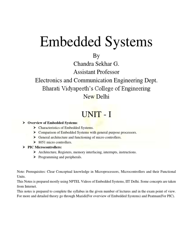 Overview of Embedded Systems Concepts | PDF | Microcontroller ...