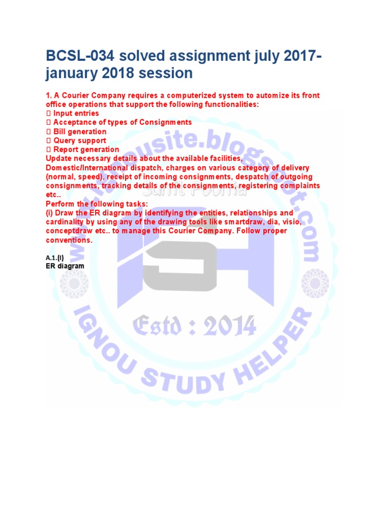 Bca Solved Assignment Bcsl 034 Dbms Lab Pdf Databases Data Management