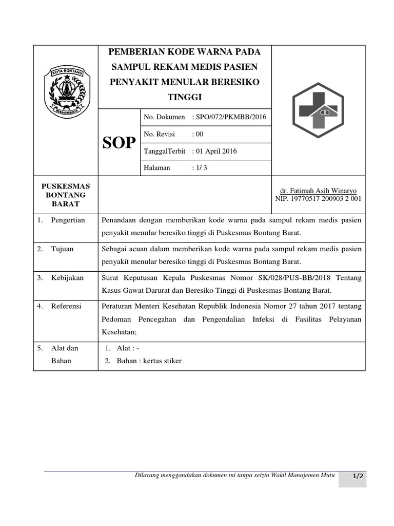 Sop Kode Warna Sampul RM | PDF