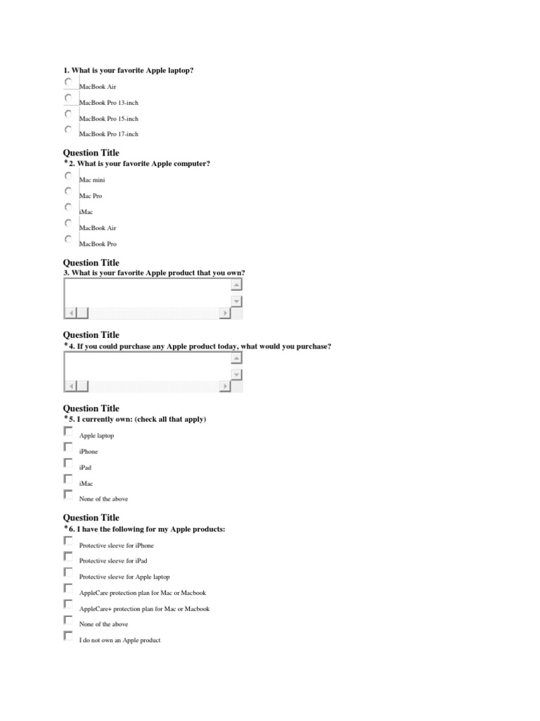 Apple Survey | PDF