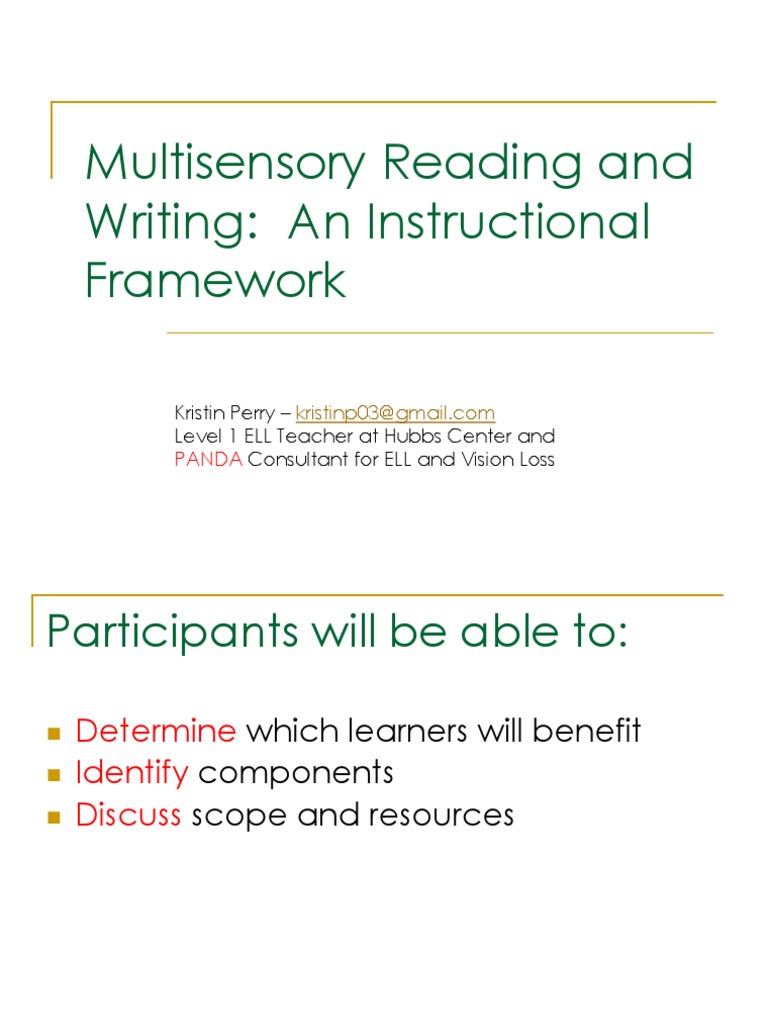 Multisensory Approach Presentation | PDF | Dyslexia | Teaching