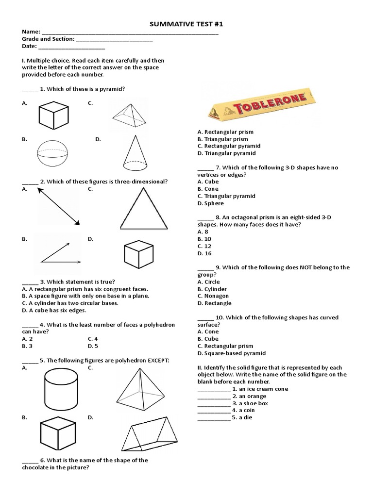 Grade 6 Q3 Math Summative Test 1 | PDF | Rectangle | Shape