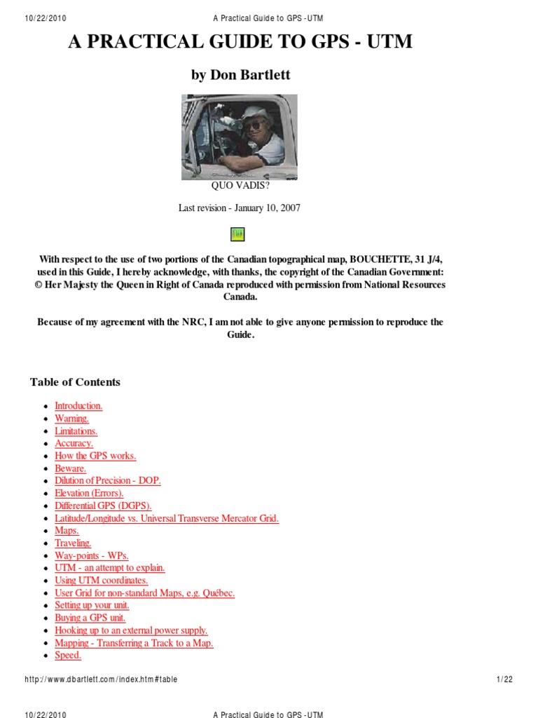 A Practical Guide To GPS - UTM | PDF | Global Positioning System ...