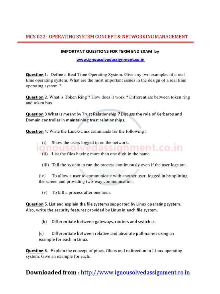 Mcs 022 Pdf Pdf Operating System Windows 2000