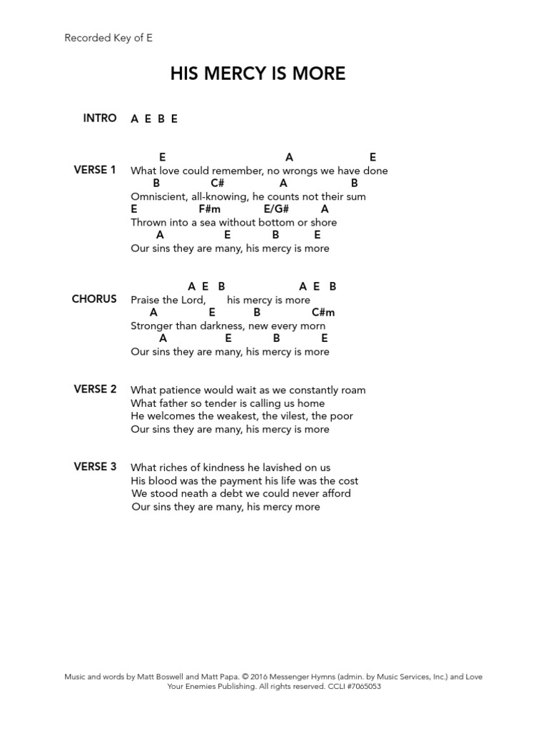 His Mercy Is More | PDF