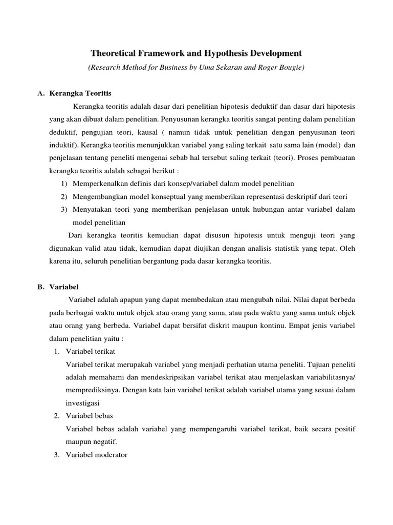 Theoretical Framework and Hypothesis Development | PDF