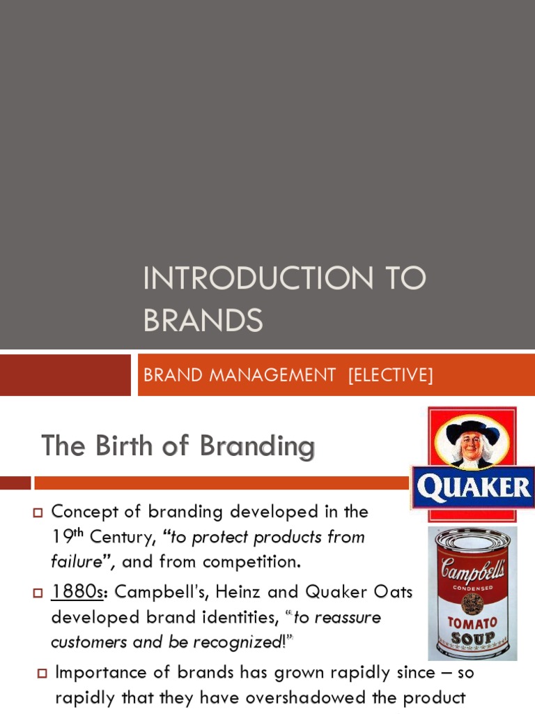 Introduction To Brands: Brand Management (Elective) | PDF | Brand ...